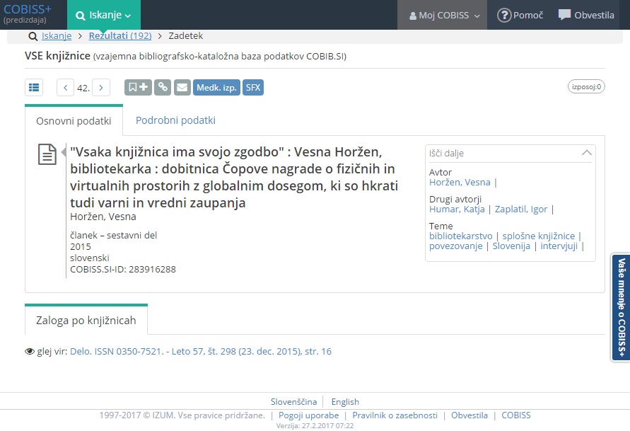 Infrastruktura COBISS+ – Blog COBISS